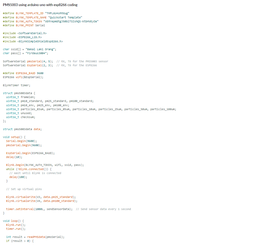 Solved PMS5003 using arduino uno with esp8266 coding | Chegg.com