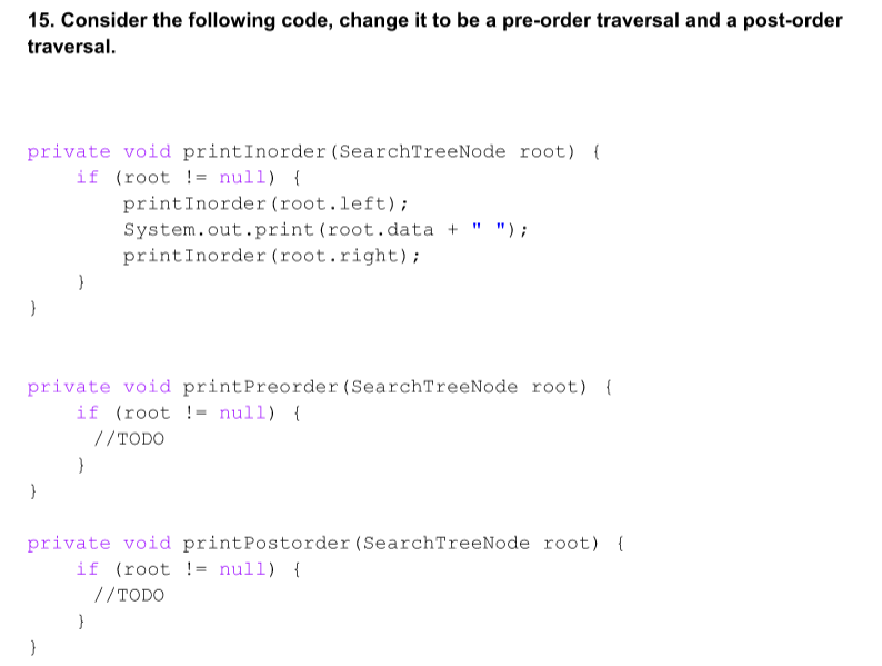 Solved 15. Consider the following code, change it to be a | Chegg.com