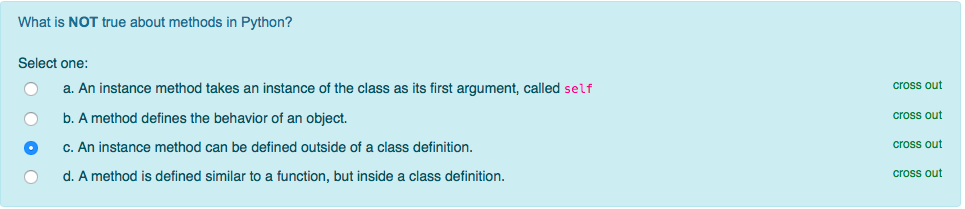 Solved True Methods Python Select One Instance Method Ta solved-true-methods-python-select-one-instance-method-ta
