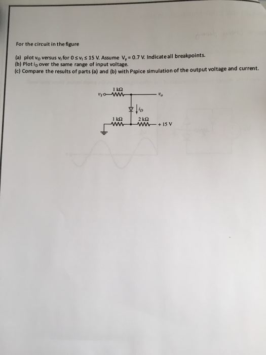 Solved For the circuit in the figure (a) plot vo versus v, | Chegg.com