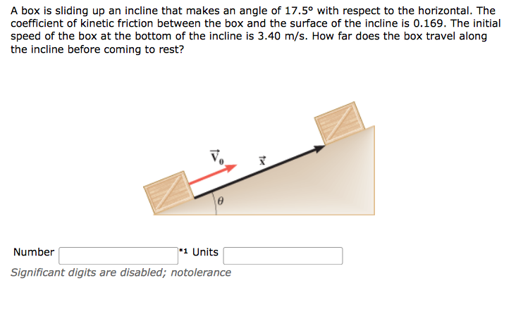 Solved A box is sliding up an incline that makes an angle of | Chegg.com