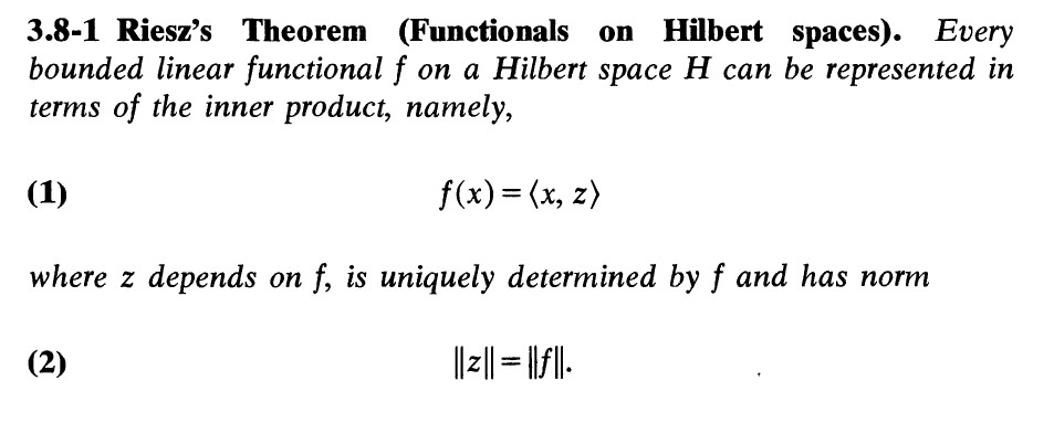Solved 3.8-1 Riesz's Theorem (Functionals on Hilbert | Chegg.com