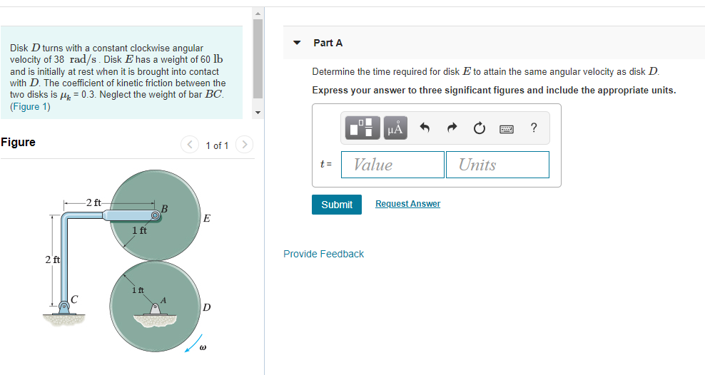Solved Part A Disk D turns with a constant clockwise angular | Chegg.com