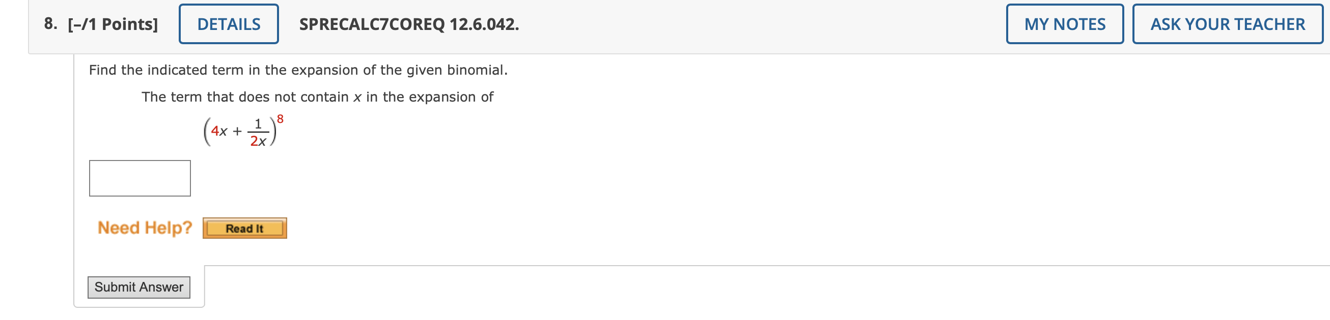 Solved Find the indicated term in the expansion of the given | Chegg.com
