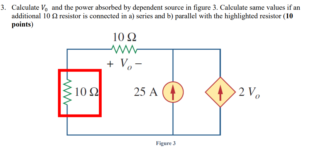 Solved Calculate V0 and the power absorbed by dependent | Chegg.com