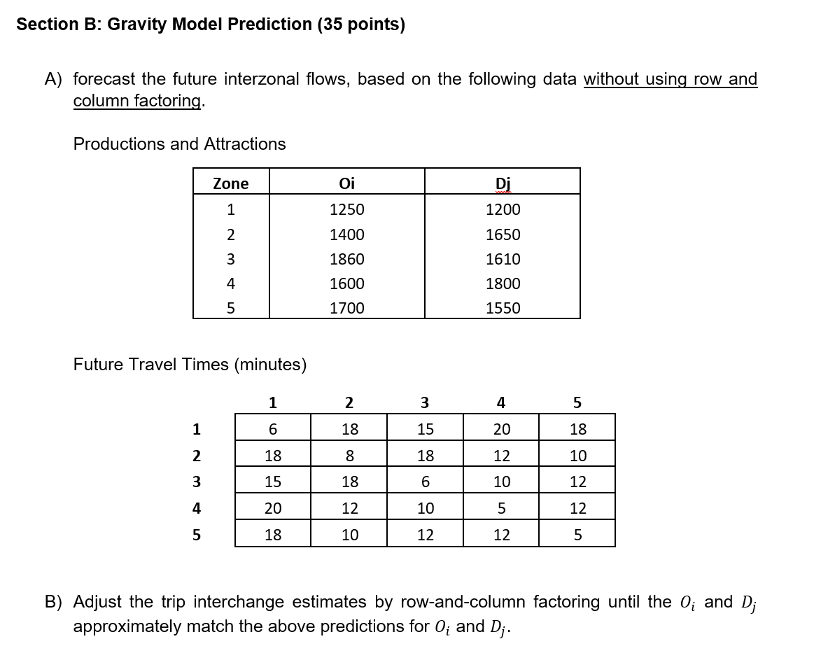 Solved Travel Time Matrix (minutes) 1 2 3 4 5 1 5 16 13 18 | Chegg.com