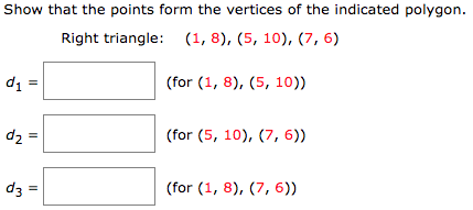 Solved Show that the points form the vertices of the | Chegg.com