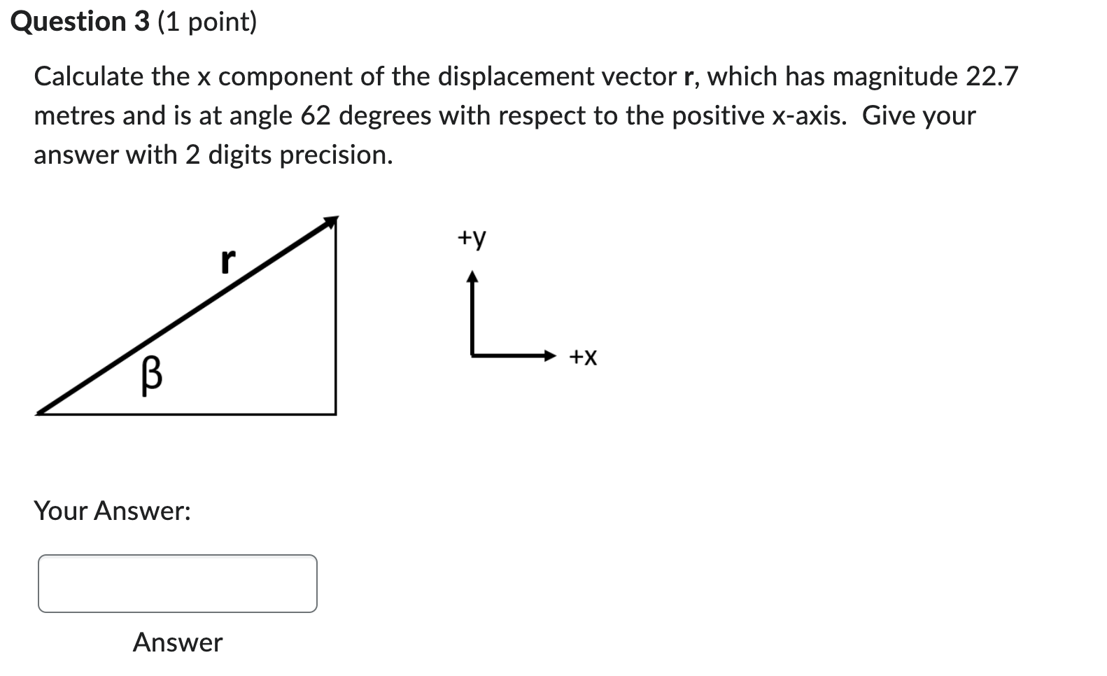 Solved Calculate the x component of the displacement vector | Chegg.com