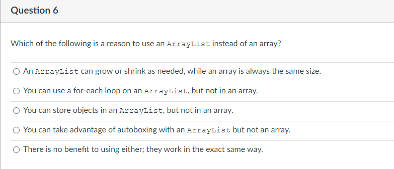 Solved Examine the following code: Arraytist list = new | Chegg.com