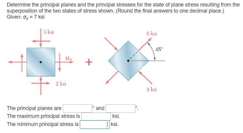 Solved Determine the principal planes and the principal | Chegg.com