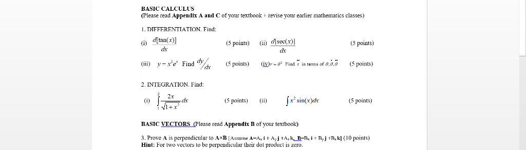 Solved BASIC CALCULUS Please read Appendix A and C of your | Chegg.com