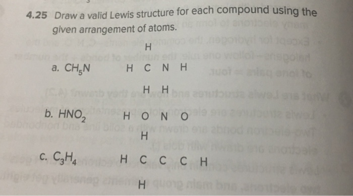 Solved 4.25 Draw a valid Lewis structure for each compound | Chegg.com