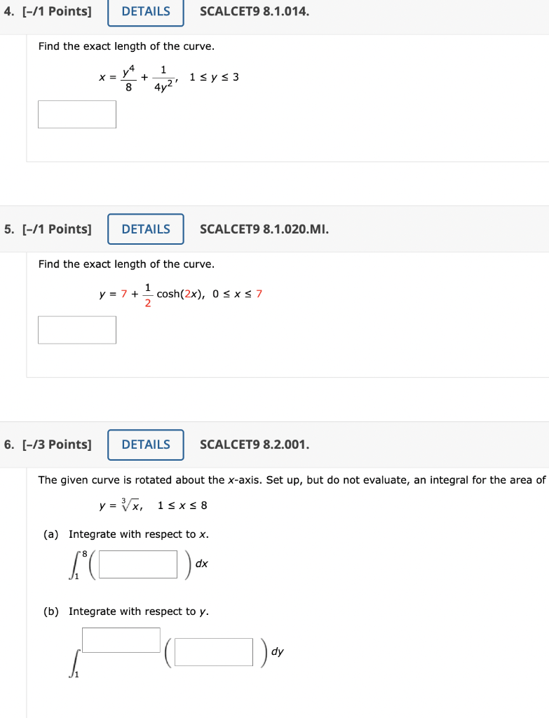 Solved 4. [-/1 Points] DETAILS SCALCET9 8.1.014. Find the | Chegg.com