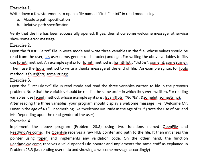 Solved Exercise 1 Write Down A Few Statements To Open A 