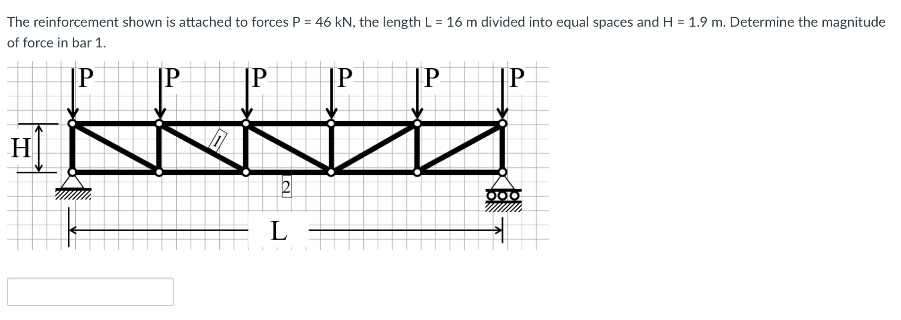 Solved The reinforcement shown is attached to forces P=46kN, | Chegg.com