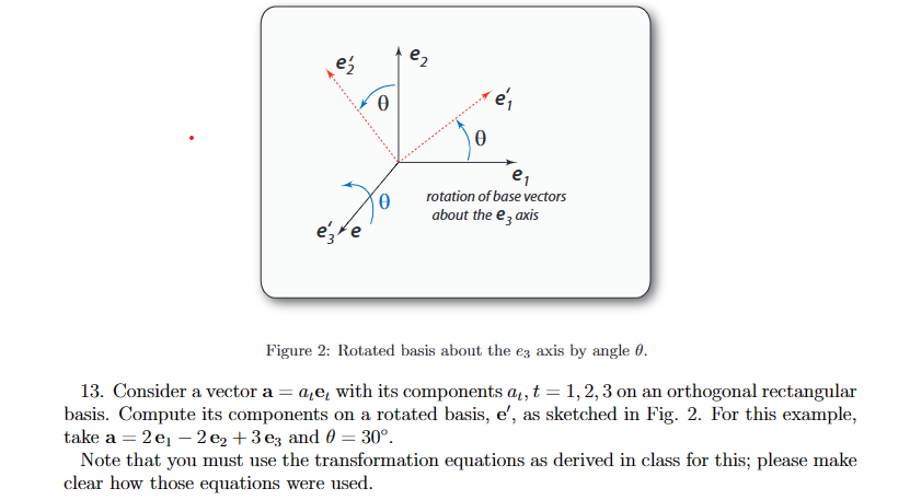 Solved Figure 2: Rotated basis about the e3 ﻿axis by angle | Chegg.com