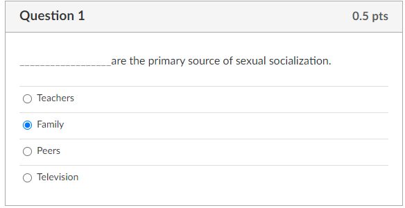 Solved Question 1 0.5 pts are the primary source of sexual | Chegg.com