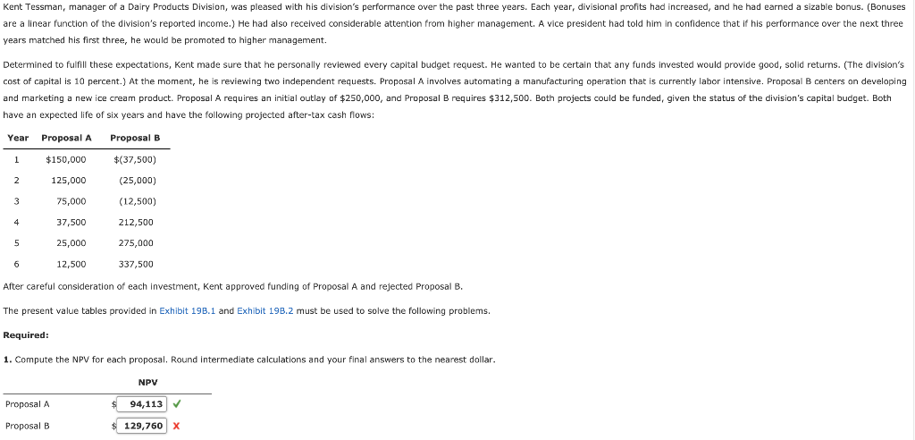 Solved Kent Tessman, manager of a Dairy Products Division, | Chegg.com