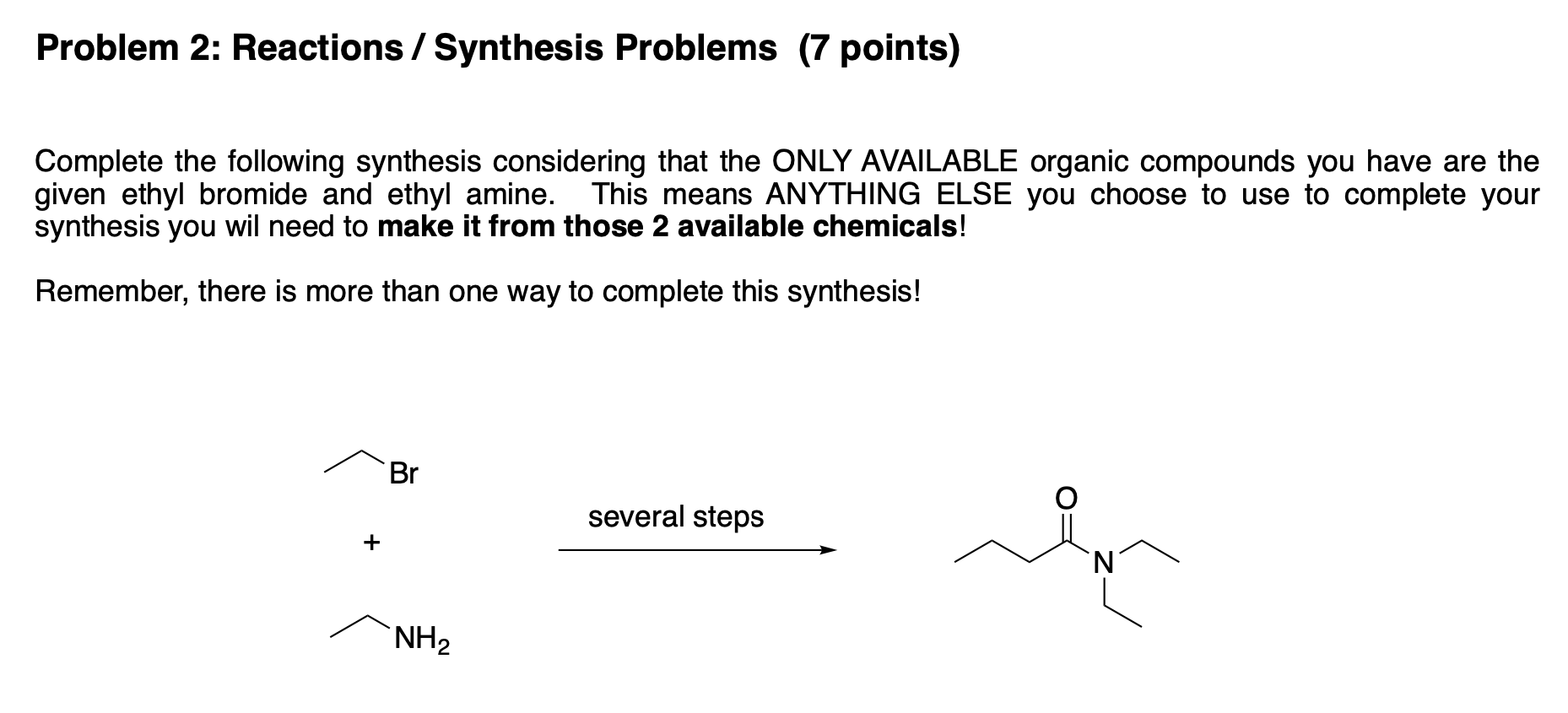 Solved Problem 1: Reactions / Mechanism Combination (7 | Chegg.com