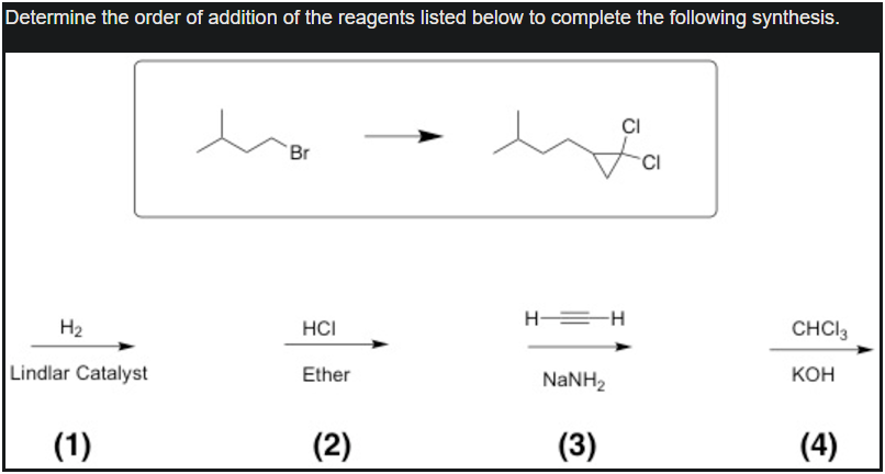 Solved Determine the order of addition of the reagents | Chegg.com