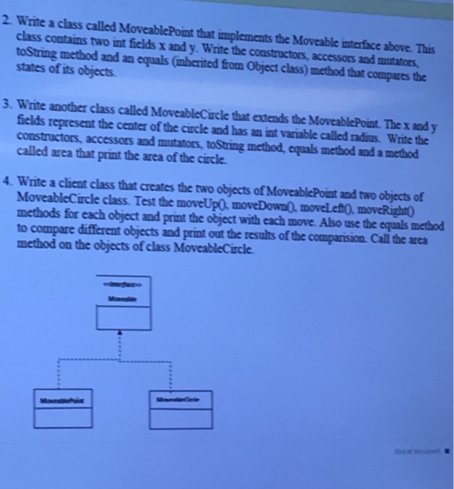 Solved 2. Write a class called MoveablePoint that implements | Chegg.com