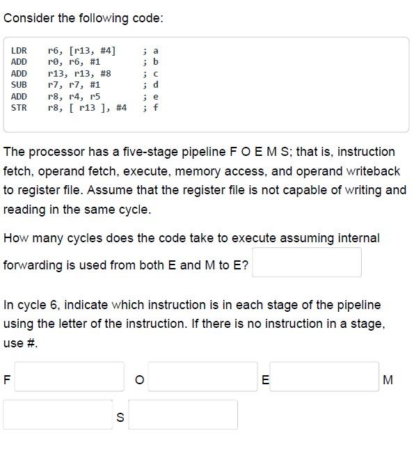 Solved Consider the following code: The processor has a | Chegg.com