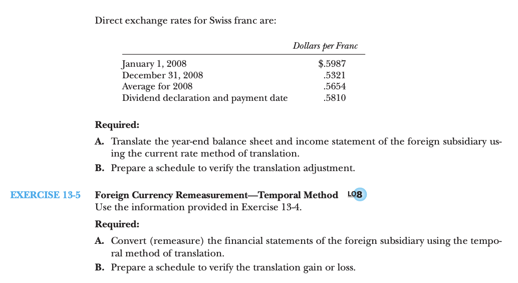 Solved Foreign Currency Translation-Current Rate Method LQ7 | Chegg.com