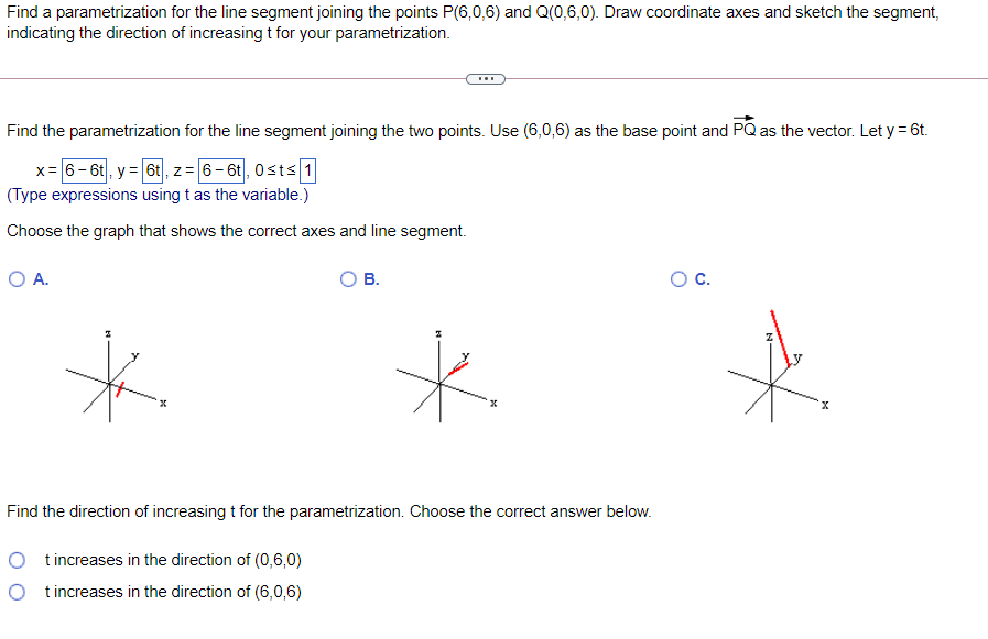 Solved Find a parametrization for the line segment joining | Chegg.com