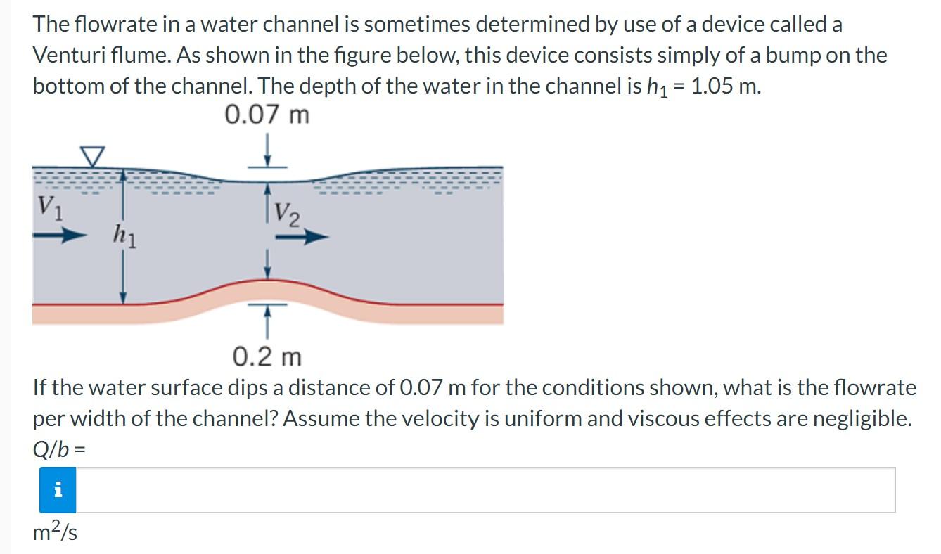 Solved The flowrate in a water channel is sometimes | Chegg.com