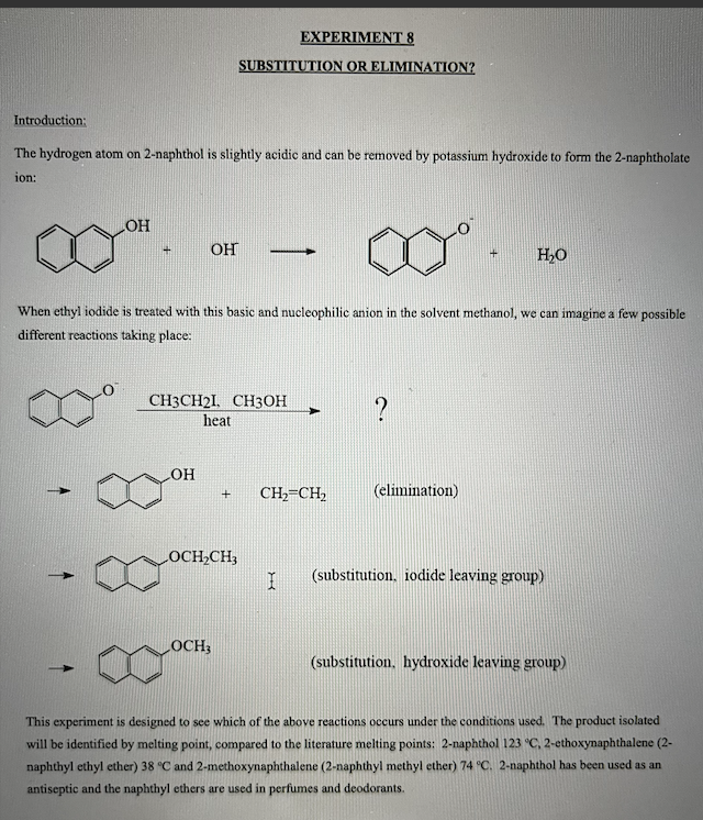 Solved EXPERIMENT 8 SUBSTITUTION OR ELIMINATION? | Chegg.com
