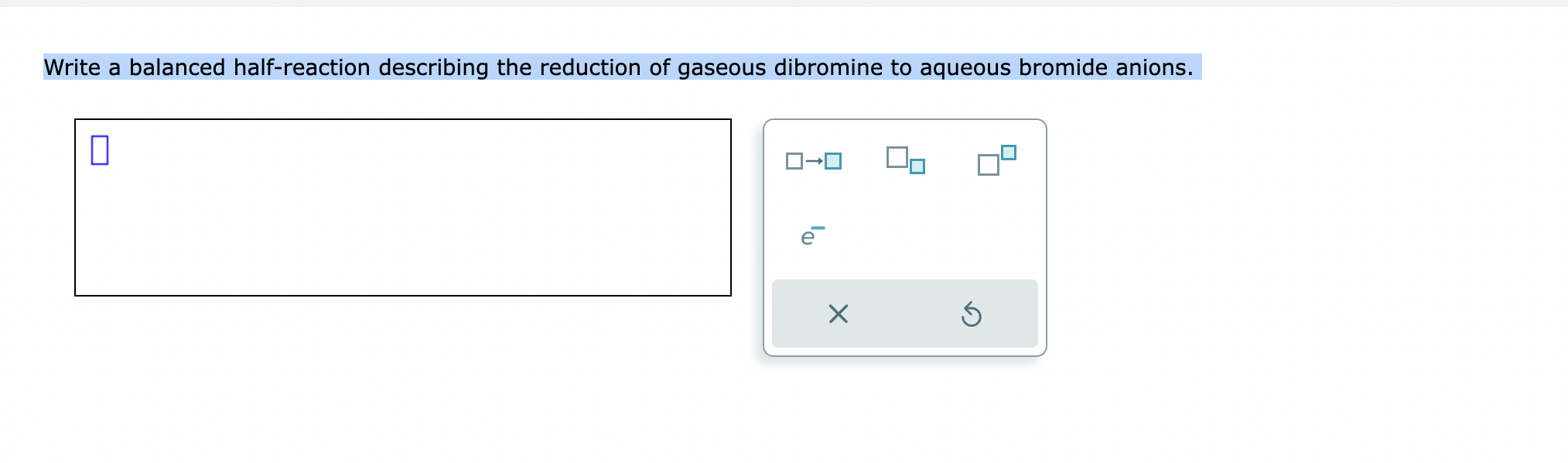 Solved Write A Balanced Half Reaction Describing The