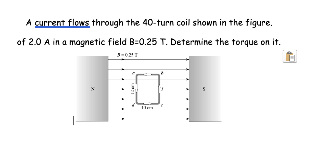 Solved A current flows through the 40-turn coil shown in the | Chegg.com