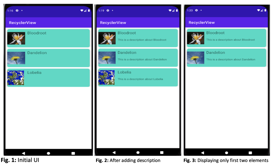 Solved Create an application using RecyclerView similar to | Chegg.com