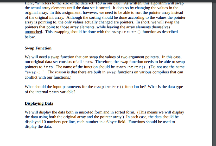 Solved Sometimes we're given an array of data that we need | Chegg.com