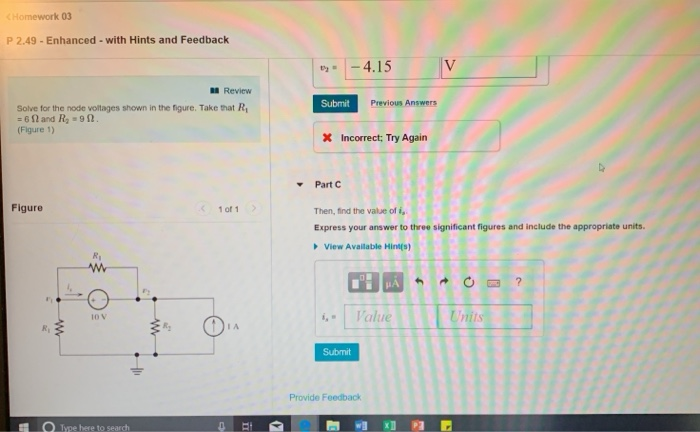 Solved P 2.49 - Enhanced-with Hints and Feedback Review Part | Chegg.com