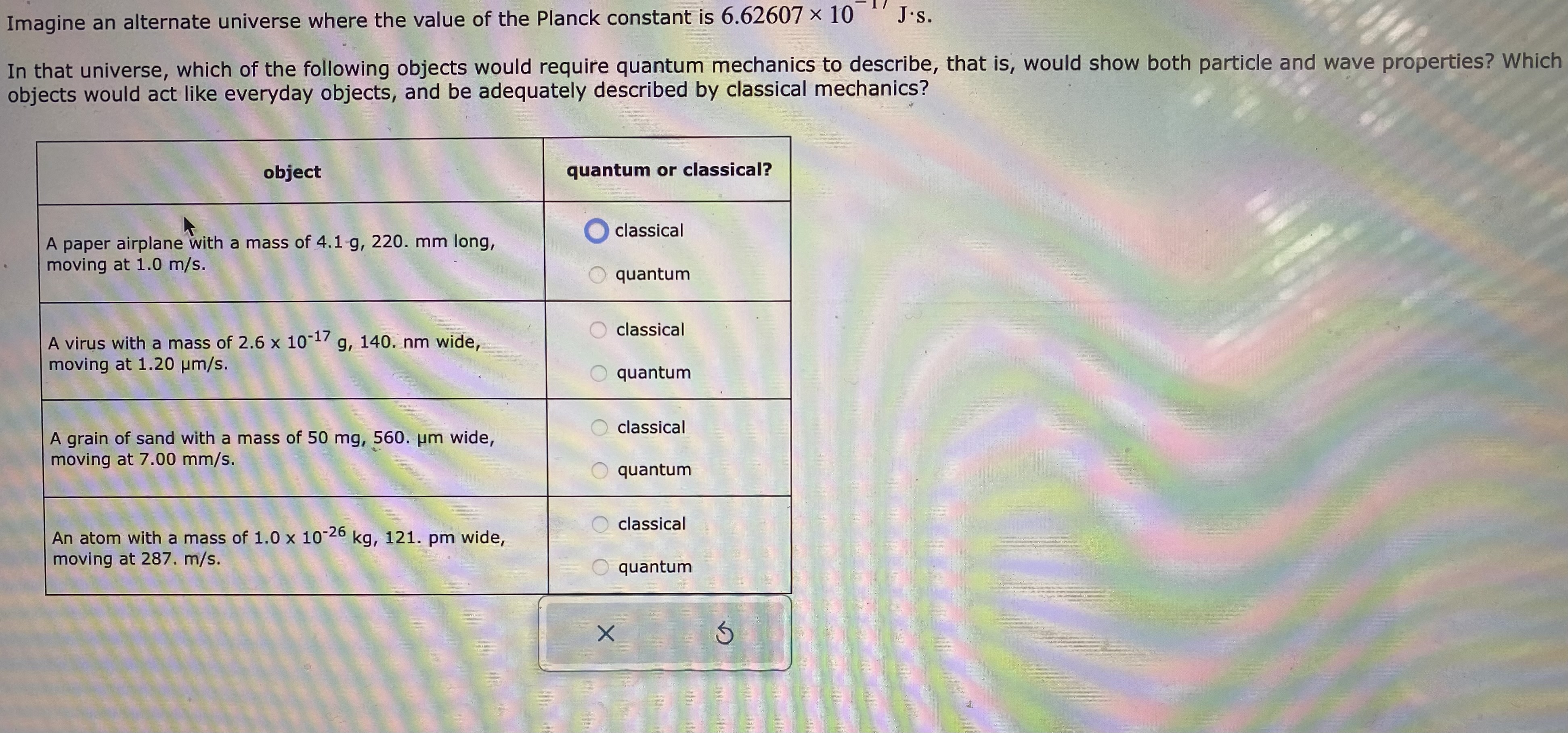 Solved magine an alternate universe where the value of the | Chegg.com