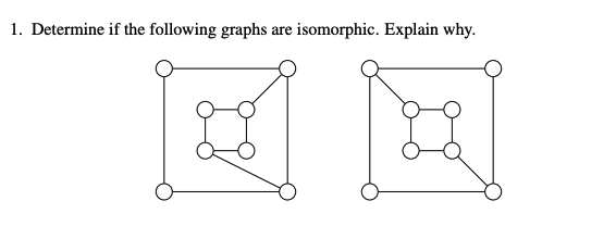 Solved Determine if the following graphs are isomorphic. | Chegg.com