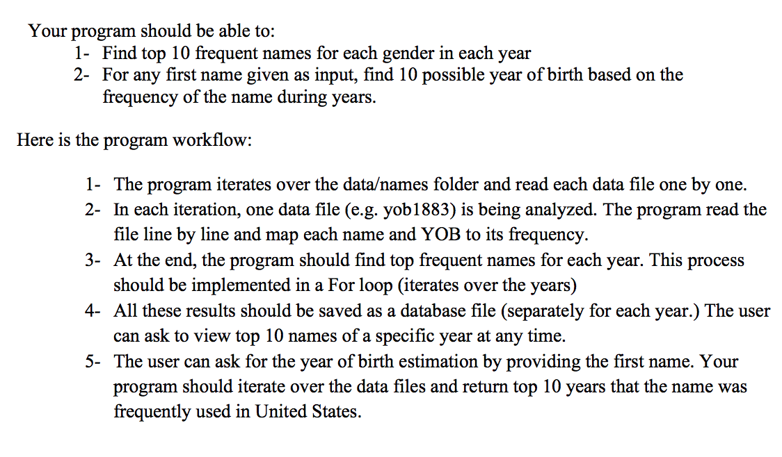 Project Title: Baby Name Analysis in United States of | Chegg.com