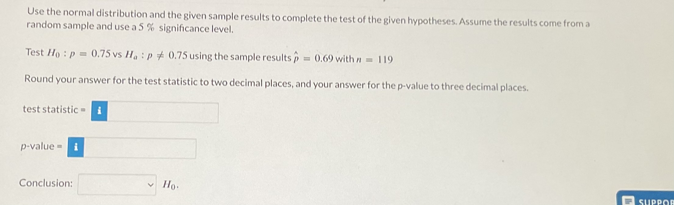 Solved Use the normal distribution and the given sample | Chegg.com