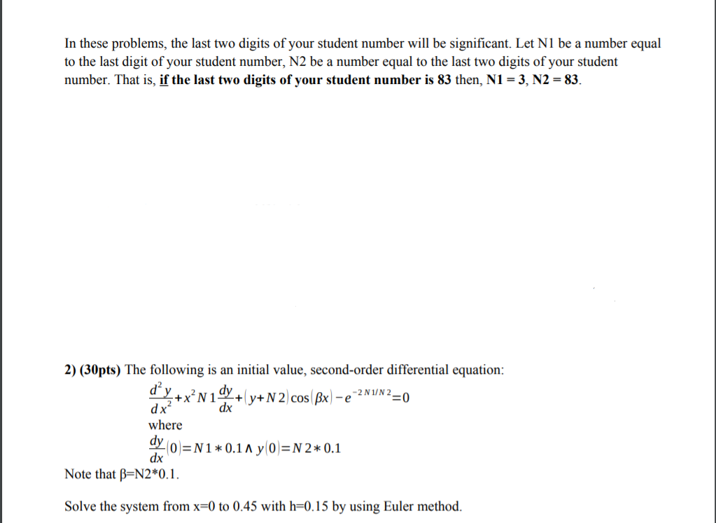 Solved In these problems, the last two digits of your | Chegg.com