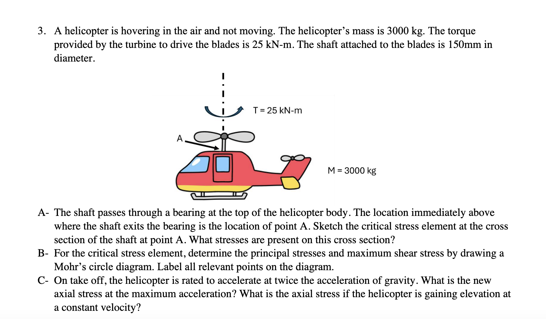 Solved A helicopter is hovering in the air and not moving. | Chegg.com