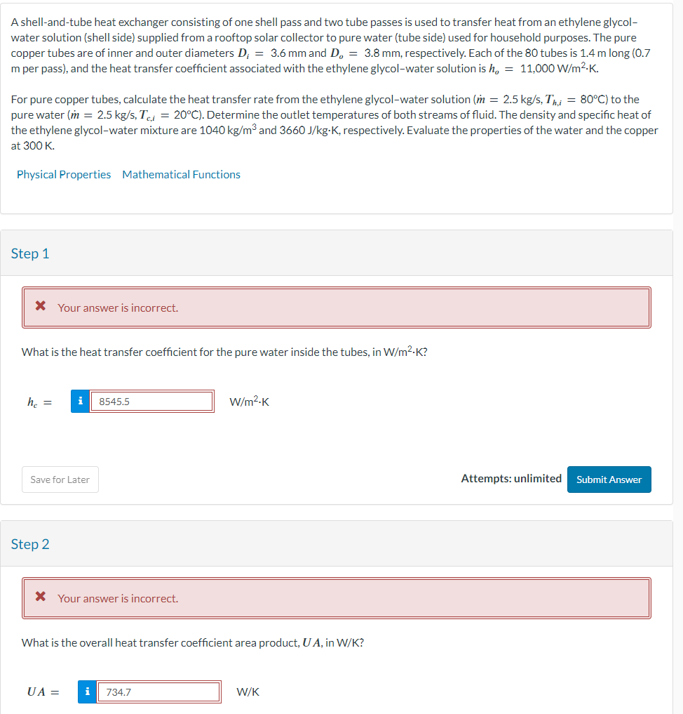 Solved A shell-and-tube heat exchanger consisting of one | Chegg.com