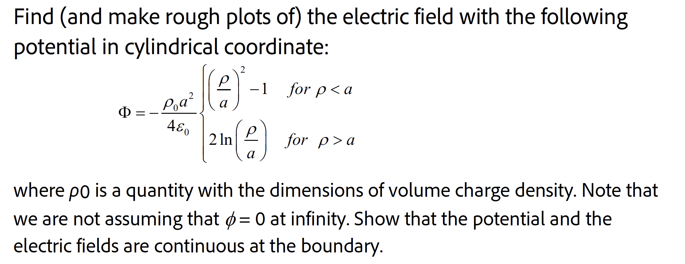Solved Find (and make rough plots of) the electric field | Chegg.com