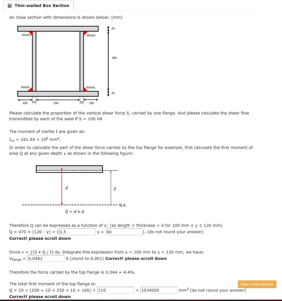 Solved Thin-walled Box Section An close section with | Chegg.com