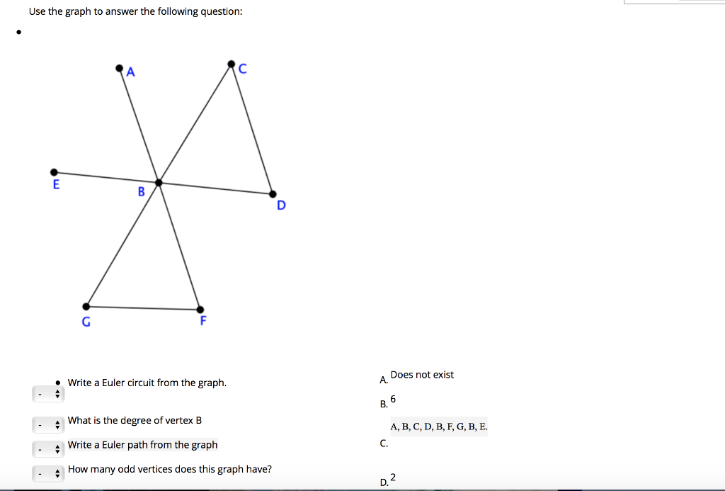 Solved Use the graph to answer the following question: E B G | Chegg.com