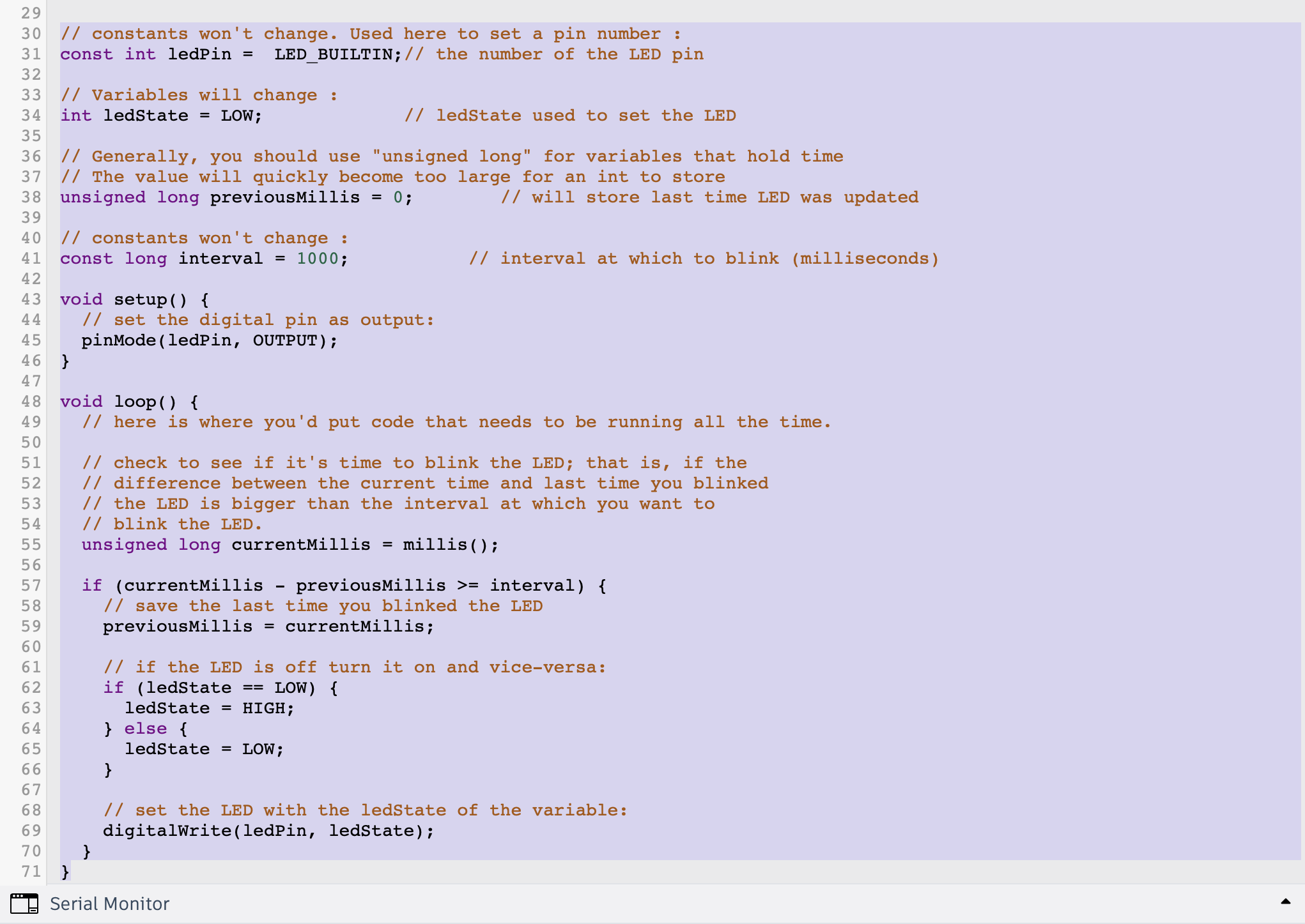 Solved // constants won't change. Used here to set a pin | Chegg.com