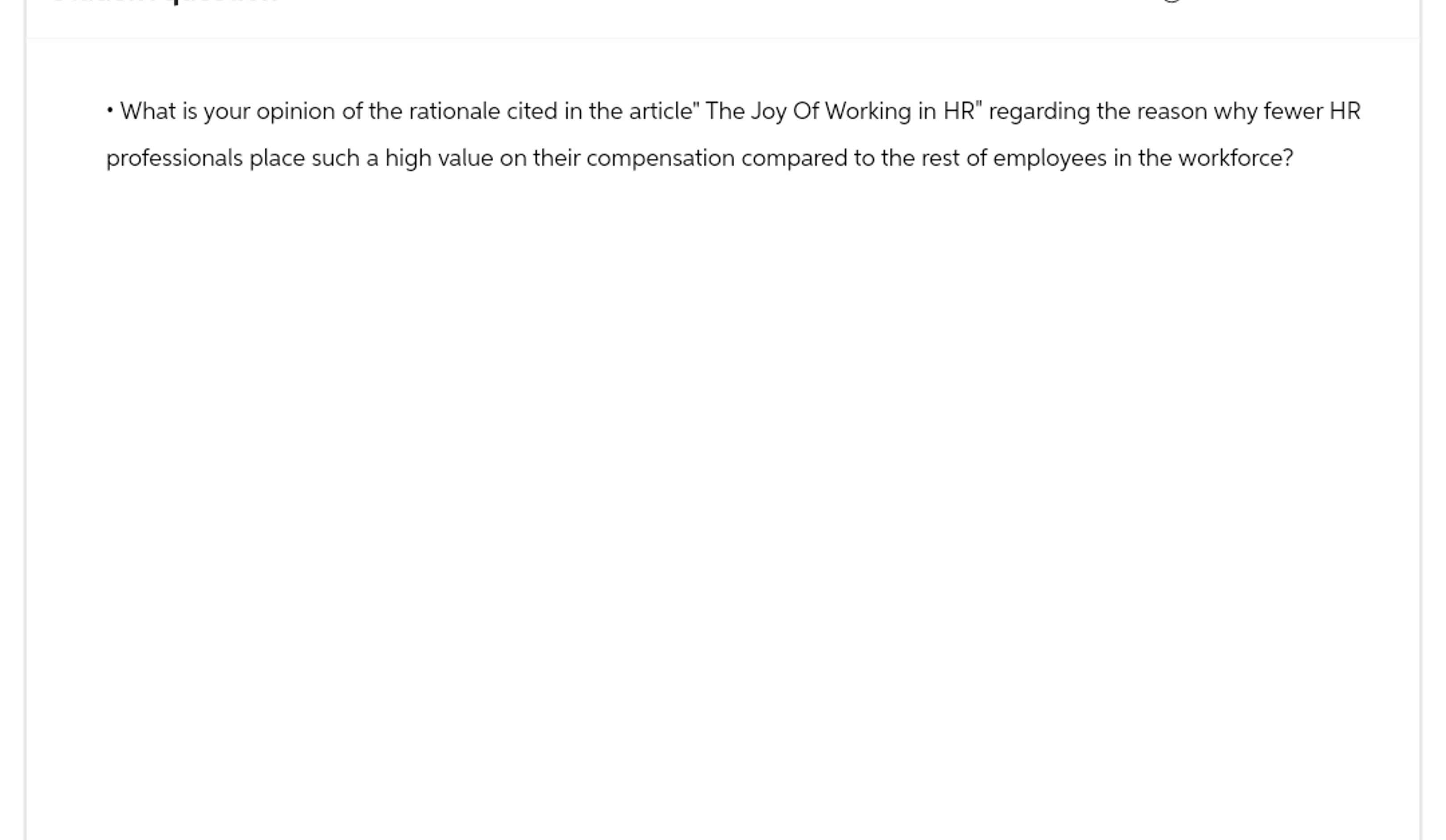 Solved What is your opinion of the rationale cited in the | Chegg.com