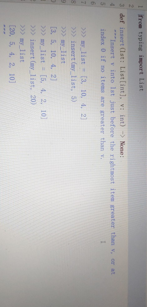 Solved 1 From Typing Import List 2 3 Def Insert 1st 