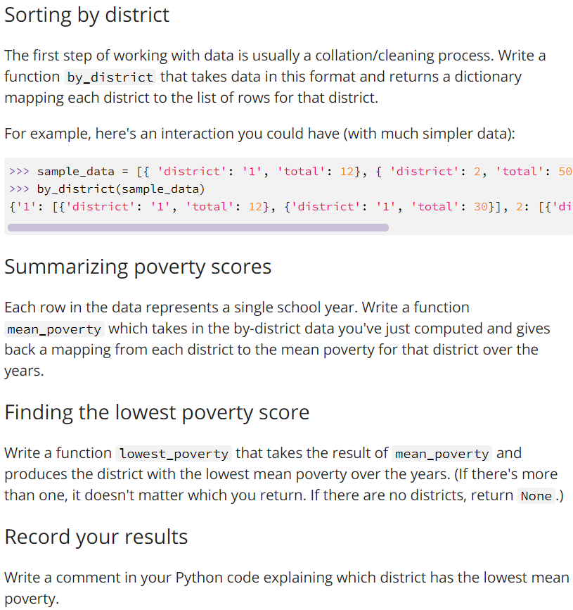 Solved Write in Python please. >>> sample_data = [{ | Chegg.com