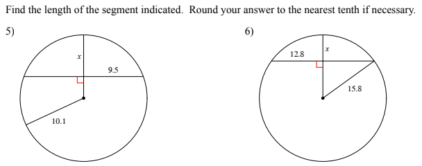 Solved Find the length of the segment indicated. Round your | Chegg.com